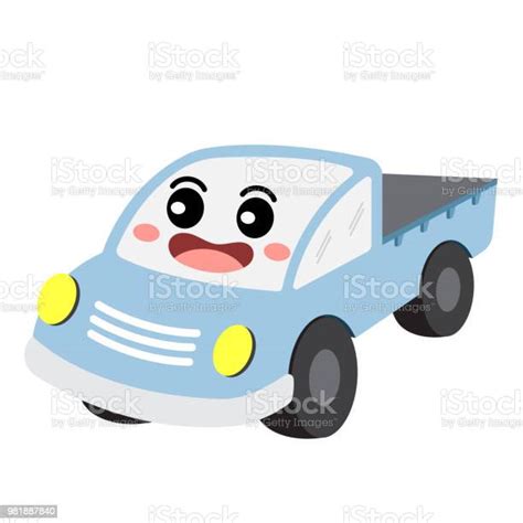 픽업 트럭 교통 만화 캐릭터 관점 보기 벡터 일러스트 레이 션 3차원 형태에 대한 스톡 벡터 아트 및 기타 이미지 3차원 형태 교통수단 귀여운 Istock