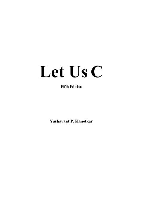 Let Us C Yashwant Kanetkar1 Pdf