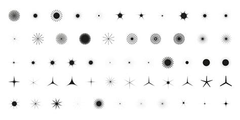 단순한 미니멀리즘 블랙 요소 추상적인 잔인한 기하학적 모양 기본 형태 Y2k 피규어 스타 태양 반짝임 크리스탈 스노우 팔케 스위스 기본 요소 집합입니다 최소한의 미적 포스트