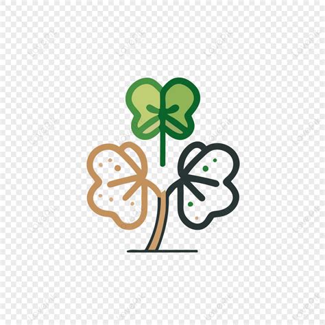 회색에 세 개의 토끼풀 잎 로고 벡터욱스ui Png 일러스트 무료 다운로드 Lovepik