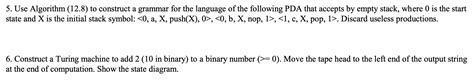 solved 5 use algorithm 12 8 to construct a grammar for