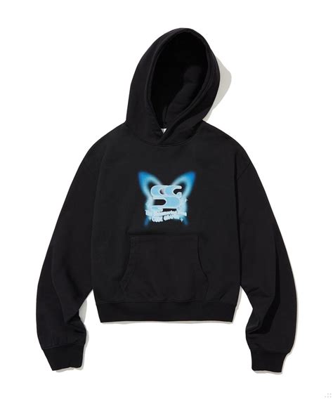 Codegraphy 코드그라피 실시간 인기 스타일 우먼 Wave 로고 버터플라이 후디블랙 온더룩