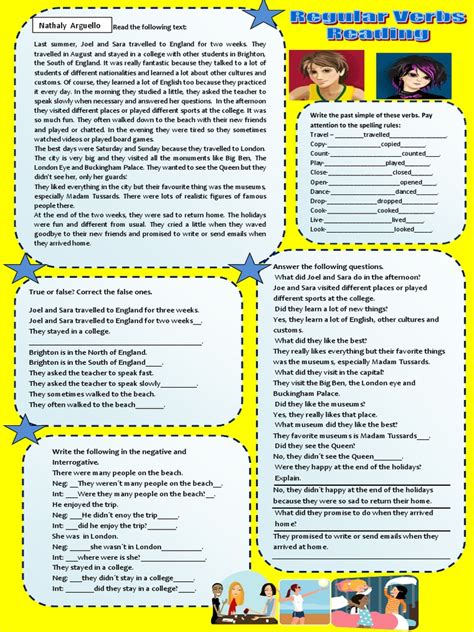 Past Simple Regular Verbs Reading Reading Comprehension Exercises 16165 | PDF | Foreign Language ...