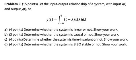 Solved Problem 9 15 Points Let The Input Output