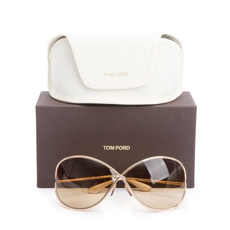 Tom Ford Tf130 Shiny Silver Metal Miranda Oversized Sunglasses W Box