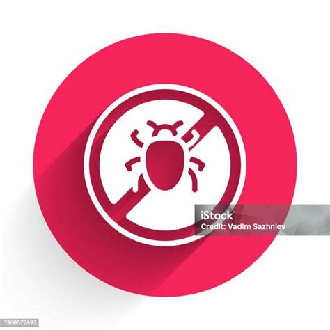 화이트 스톱 콜로라도 딱정벌레 아이콘은 긴 그림자 배경으로 격리 빨간색 원 버튼입니다 벡터 0명에 대한 스톡 벡터 아트 및 기타 이미지 Istock