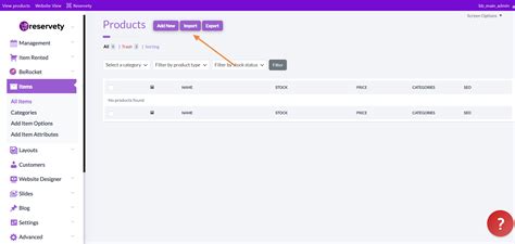 how to import products using csv file reservety