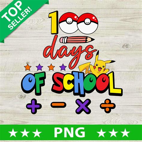 100 Days Of School Pokeball Png 100 Days Of School Sublimation