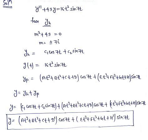 Solved Using The Method Of Undetermined Coefficients Determine The