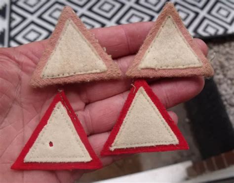 FOUR WW2 BRITISH Army Felt Triangle Formation Type Badges Patches 15