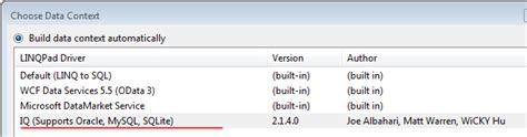 Adding Iq Driver To Linqpad And Connecting To Oracle Database