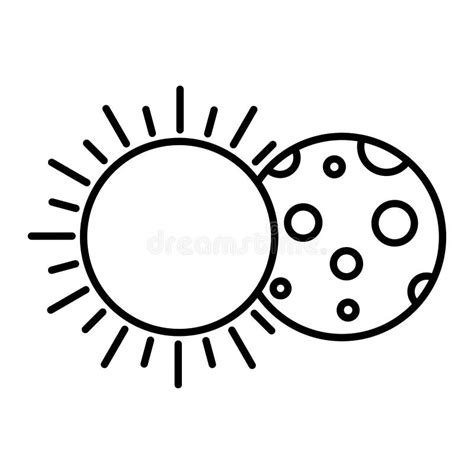Outline Illustration Of A Solar Eclipse Icon Stock Illustration Illustration Of Wallpaper