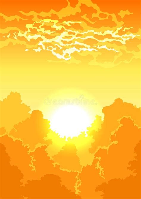 Landscape With Trees And Clouds Stock Vector Illustration Of Reflection Waves