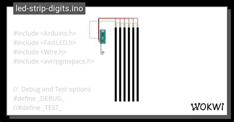 Led Strip Digits Ino Wokwi ESP32 STM32 Arduino Simulator