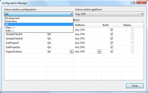 Visual Studio Change The Default VS Configuration Manager Option Stack Overflow
