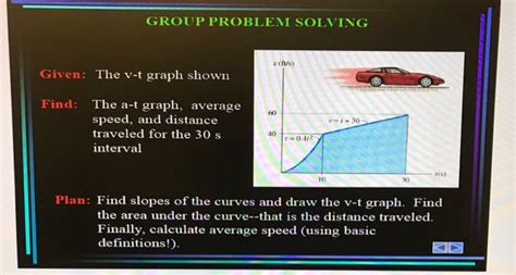 GROUP PROBLEM SOLVING Given The V T Graph Shown Find The A T Graph Average 60 Speed And
