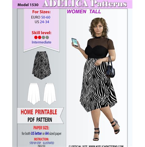 Adelica Pattern 1530 Plus Size Skirt Sewing Patterns Textillia