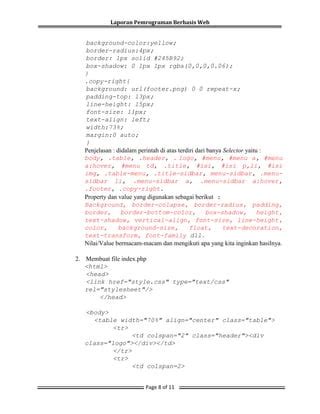 Laporan Pemrograman Berbasis Web PDF