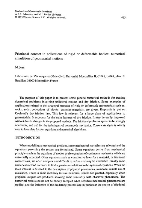 frictional contact in collections of rigid or deformable bodies