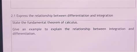 Solved 2 1 Express The Relationship Between Differentiation