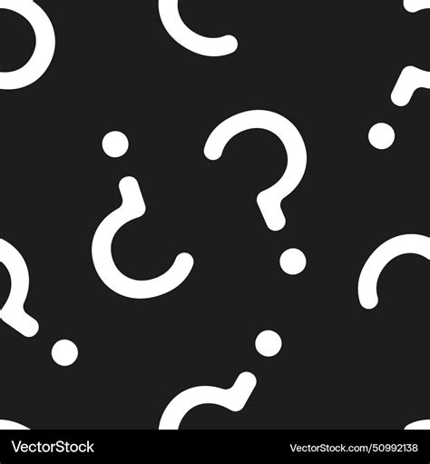 Question Mark Seamless Pattern Black And White Vector Image