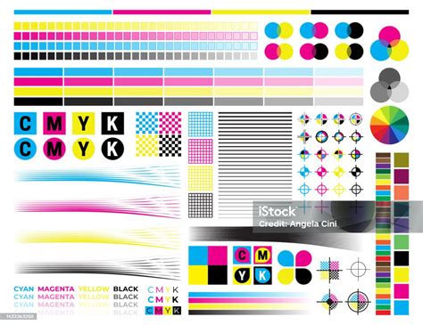 오프셋 인쇄 마크 및 색상 테스트를 사용한 Cmyk 인쇄 보정 그림 Cmyk에 대한 스톡 벡터 아트 및 기타 이미지 Cmyk 벡터 오프셋 인쇄 Istock