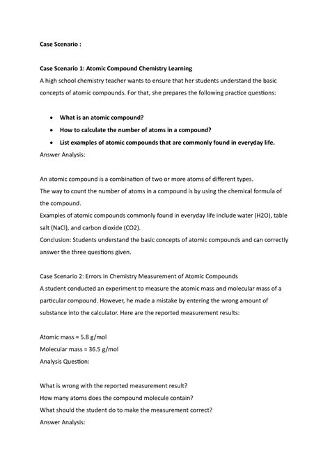 Atomic Compound Chemistry Learning For That She Prepares The