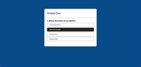 This Is The Quiz App Made On Html Css And Javascript In Which If You