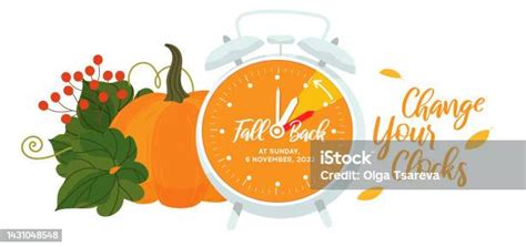 Fall Back 2022 6 November 시계를 한 시간 뒤로 설정합니다 일광 절약 시간제 종료 일요일 알림 웹 배너 서머