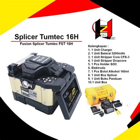 Splicer Tumtec 16H Fusion Splicer Tumtec FST 16H Alat Sambung Fiber Optik FTTH Lazada Indonesia