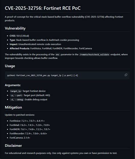 Cve 2025 32756 Proof Of Concept A Critical Stack Based Buffer Overflow