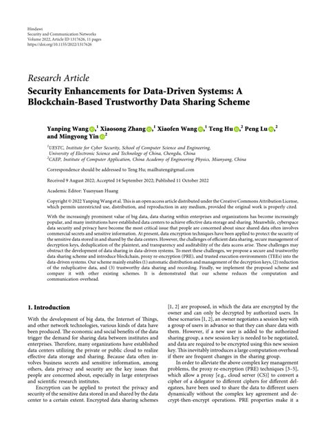 Pdf Security Enhancements For Data Driven Systems A Blockchain Based