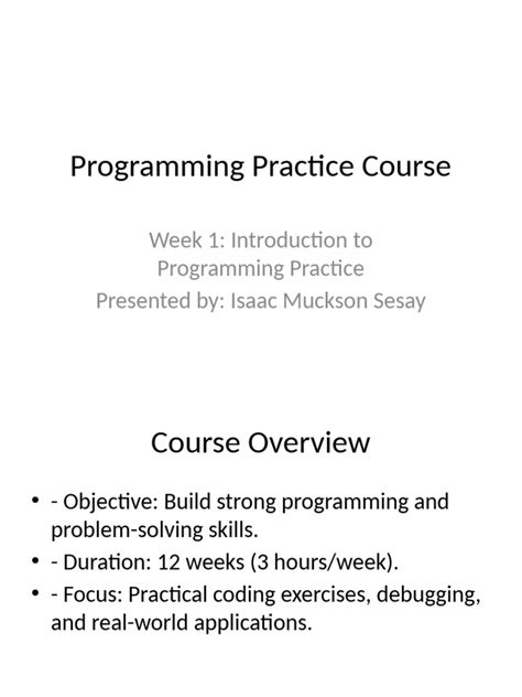 Programming Practice Week1 Pdf