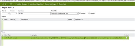 report rules with the action “routing to connect” to send the report