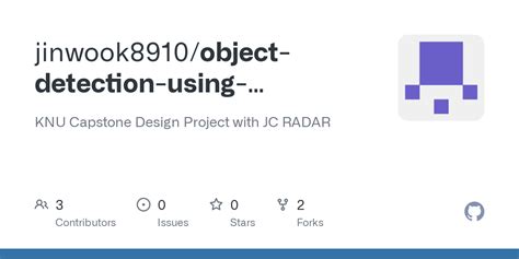 GitHub Jinwook Object Detection Using Raspberry Pi KNU Capstone Design Project With JC RADAR