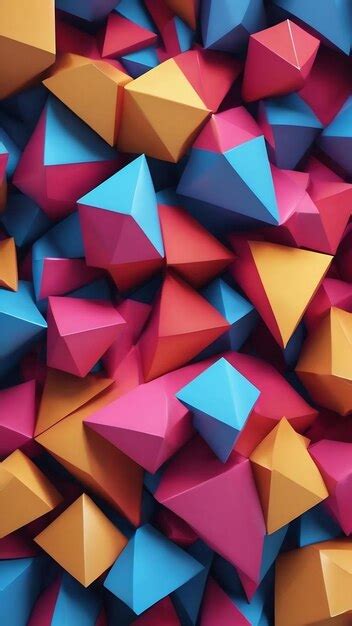 Premium Photo Triangular Polygon Blue Background 3d Scene