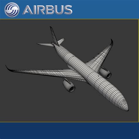 Airbus A350 900 Azul 3d Modell 50 Unknown Obj Fbx Dae 3ds Max