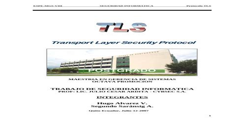 Pdf Transport Layer Security Protocol · Pdf Filealgunos Protocolos