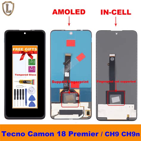 Tested Amoled Original LCD For Tecno Camon Premier CH CH N LCD Display Touch Screen
