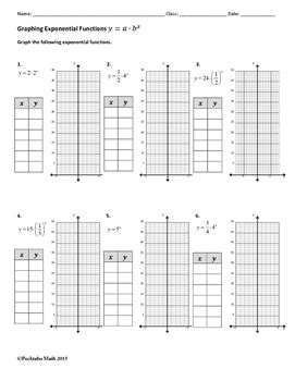 Graphing Exponential Functions ALGEBRA Worksheet #2 by Pecktabo Math