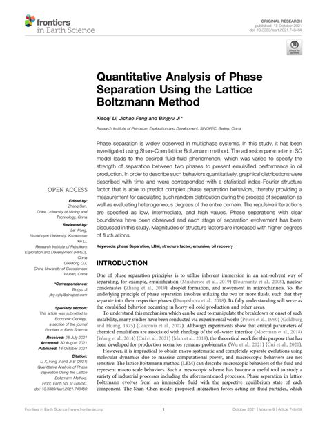 Pdf Quantitative Analysis Of Phase Separation Using The Lattice