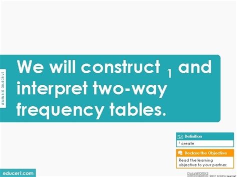 learning objective we will construct 1 and interpret