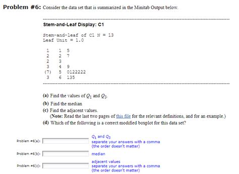 Solved Problem 6 Consider The Data Set That Is Summarized
