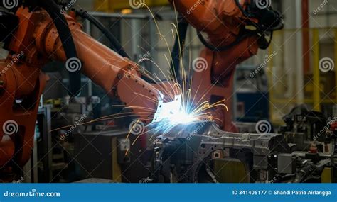 modern ev factory robot arms transporting battery modules in automated