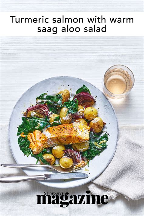Turmeric Salmon With Warm Saag Aloo Salad Recipe Sainsbury`s Magazine
