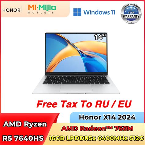 Honor X14 Amd R5 7640hs 16gb 512gb Radeon 760m 14 Ipspng