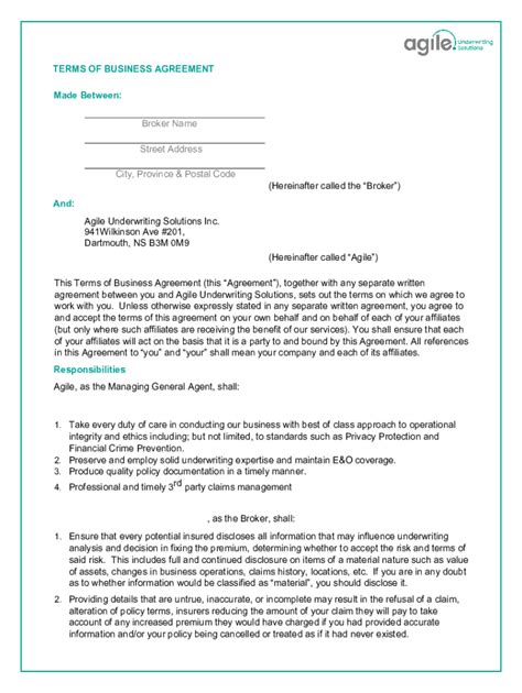 Fillable Online Agile Underwriting Solutions Post Fax Email Print Pdffiller