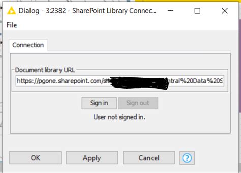 connection to sharepoint failing knime analytics platform knime