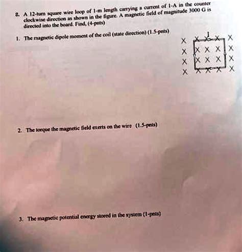 solved please solve all questions a 12 turn square with a loop of 1 m
