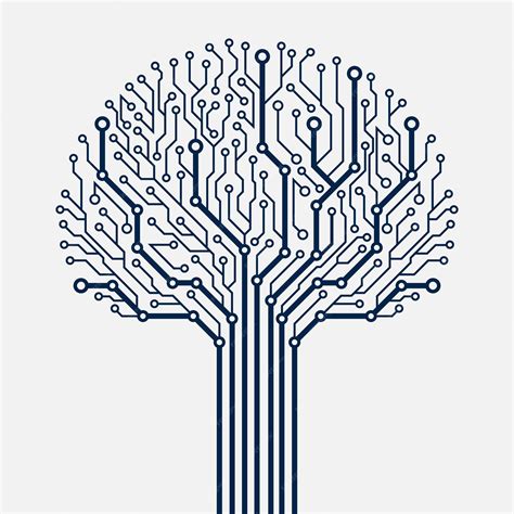 Premium Vector Circuit Technology Tree On White Background Computer Engineering Hardware